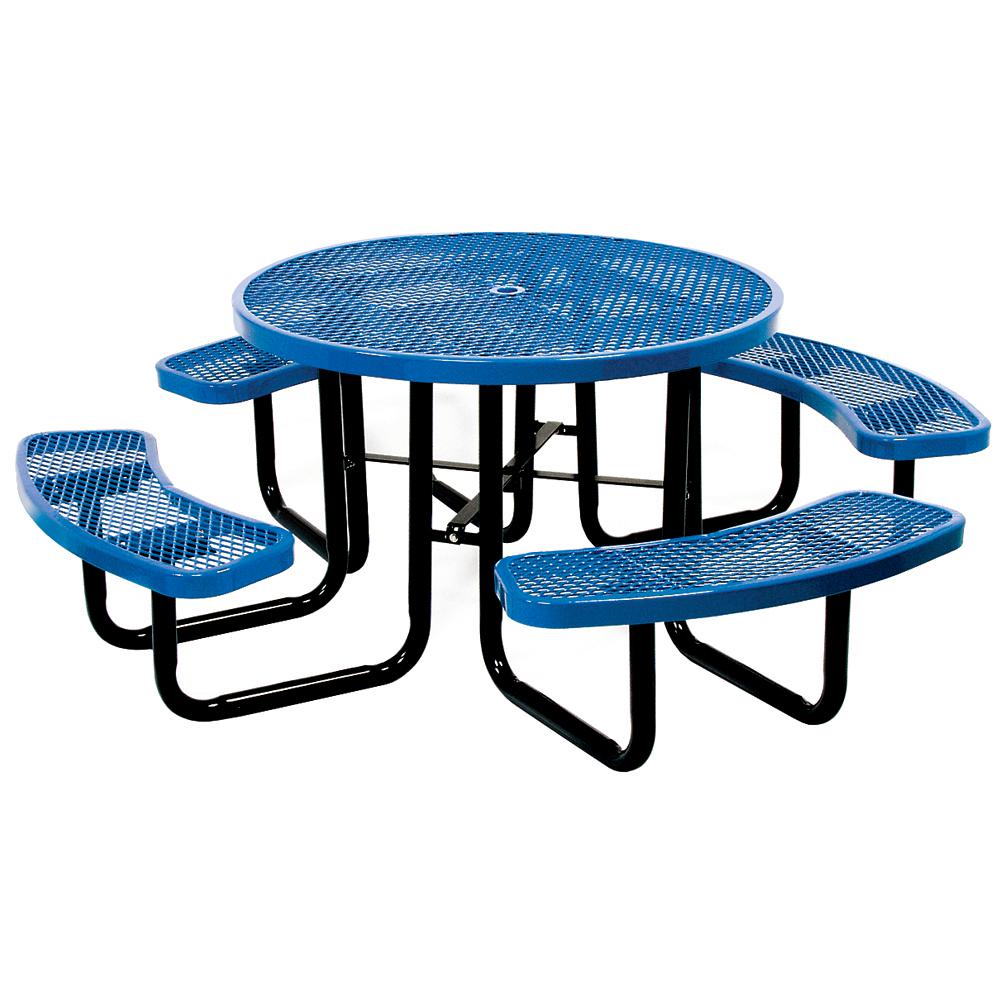 Leisure Craft Portable 46 in. Blue Commercial Round Picnic Table-T46ROP ...