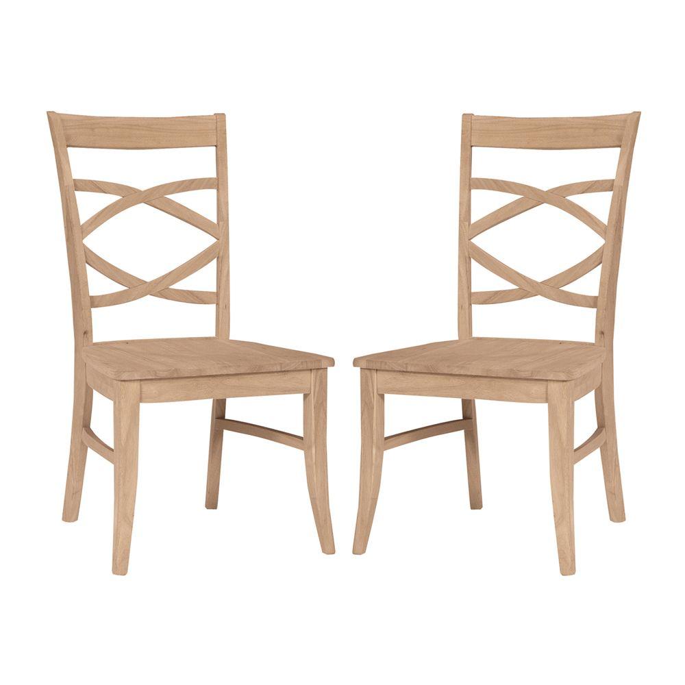 International Concepts Roma Unfinished Wood Ladder Back Dining Chair