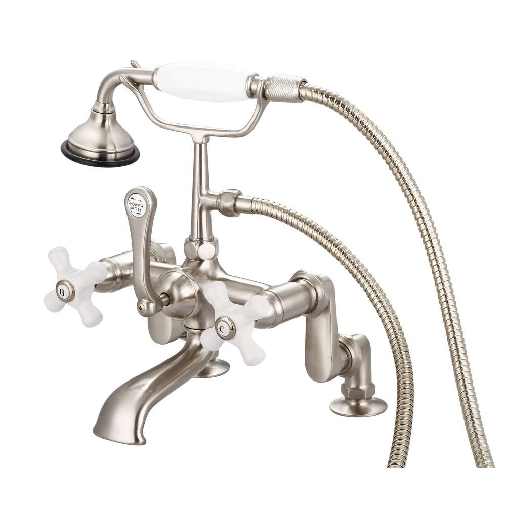 Water Creation 3-Handle Vintage Claw Foot Tub Faucet with Hand Shower ...