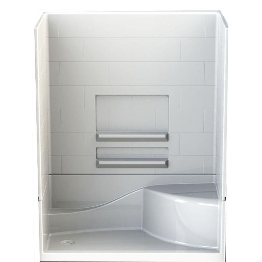 Aquatic Varia Subway 30 in. x 60 in x 76 in. 4 -pc AcrylX Acrylic ...