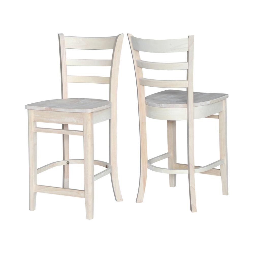 International Concepts Emily 24 in. Unfinished Wood Bar Stool S-6172 ... International Concepts Emily 24 in. Unfinished Wood Bar Stool S-6172 ...