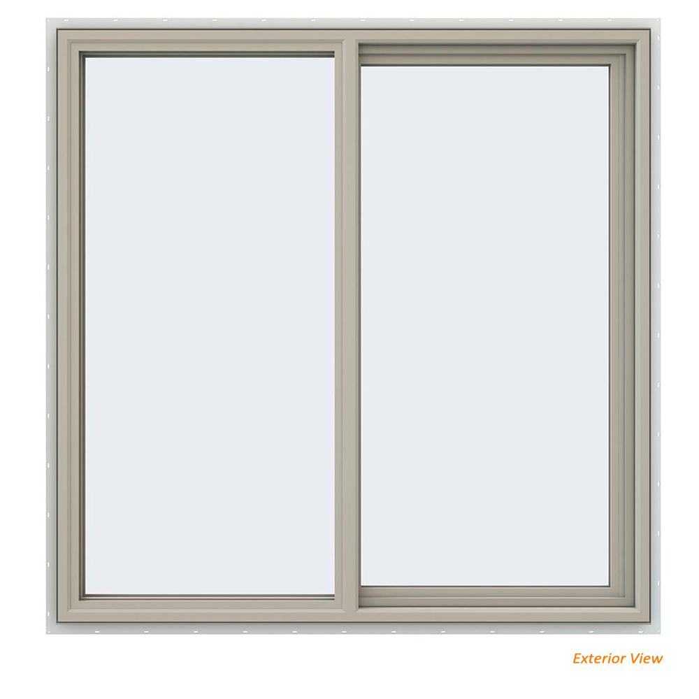 JELD-WEN 47.5 in. x 47.5 in. V-4500 Series Desert Sand Vinyl Right ...
