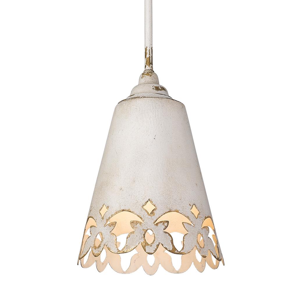 Golden Lighting Eloise 1-Light Antique Ivory Pendant with Antique Ivory ...