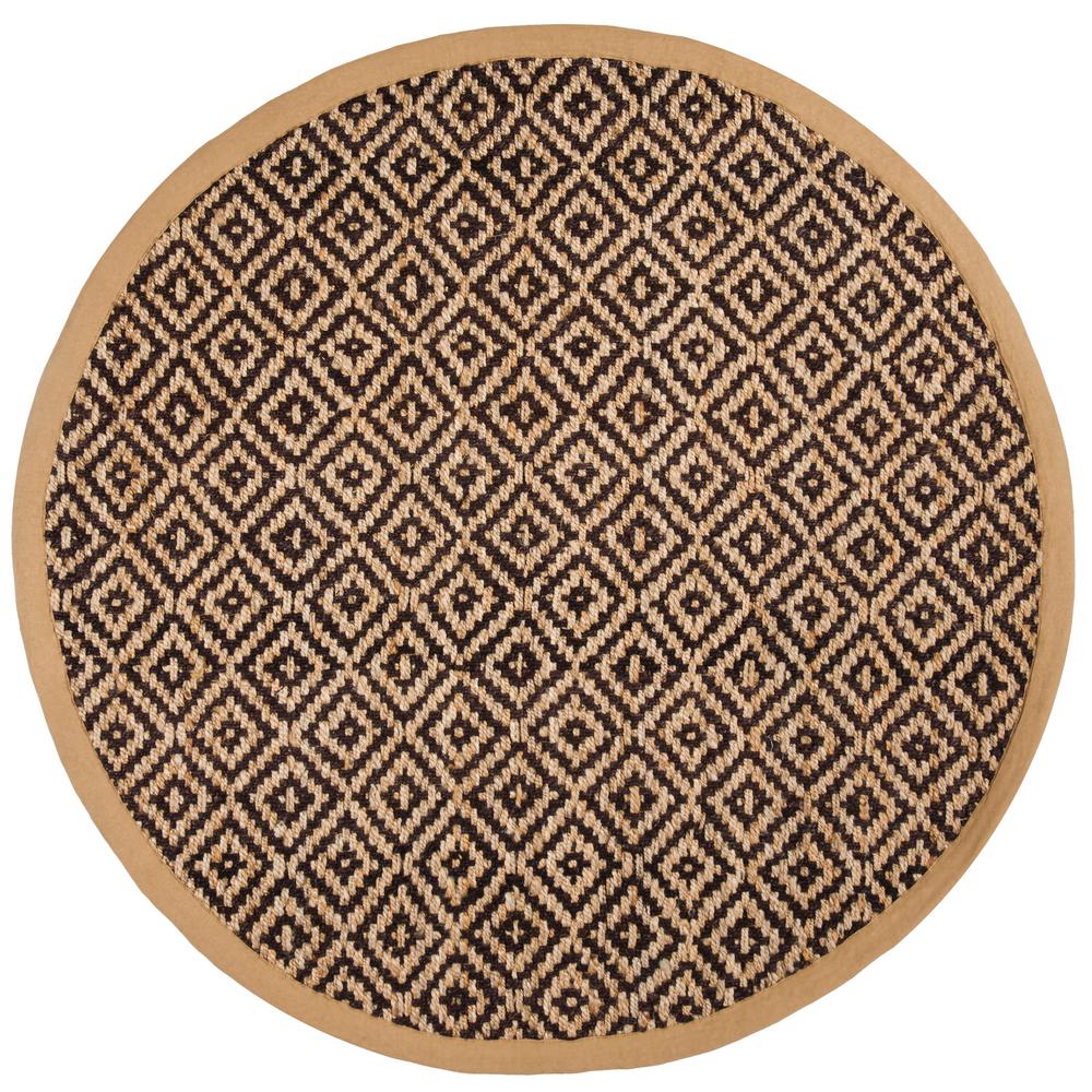 Safavieh Natural Fiber Brown/Beige 6 ft. x 6 ft. Round Area Rug-NF266E ...