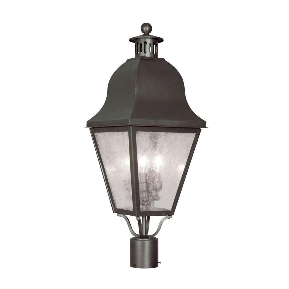 Livex Lighting Exeter 3 Light Bronze Outdoor Post Top Lantern-2594-07 ... Livex Lighting Exeter 3 Light Bronze Outdoor Post Top Lantern-2594-07 ...