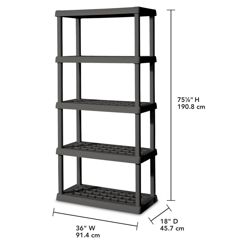 Adjustable Display Rack in Black with Four Shelves 55 H x22 W x13 D ...