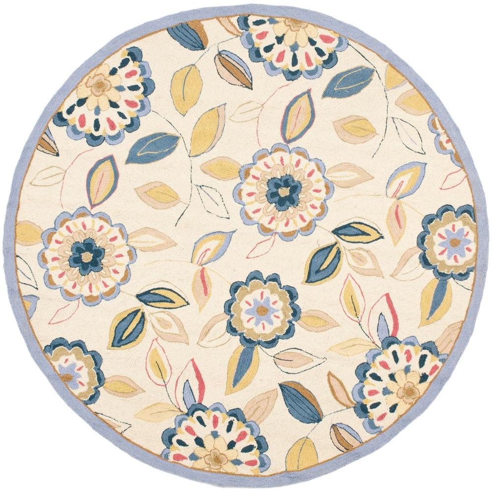 Safavieh Chelsea Ivory/Blue 4 ft. x 4 ft. Round Area Rug-HK179A-4R ...