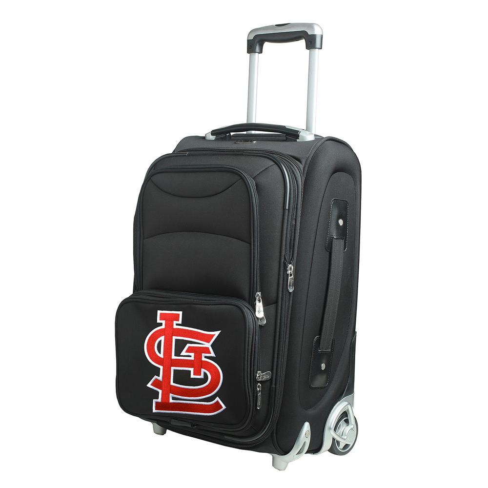 Denco MLB St Louis Cardinals 21 in. Black Carry-On Rolling Softside ...
