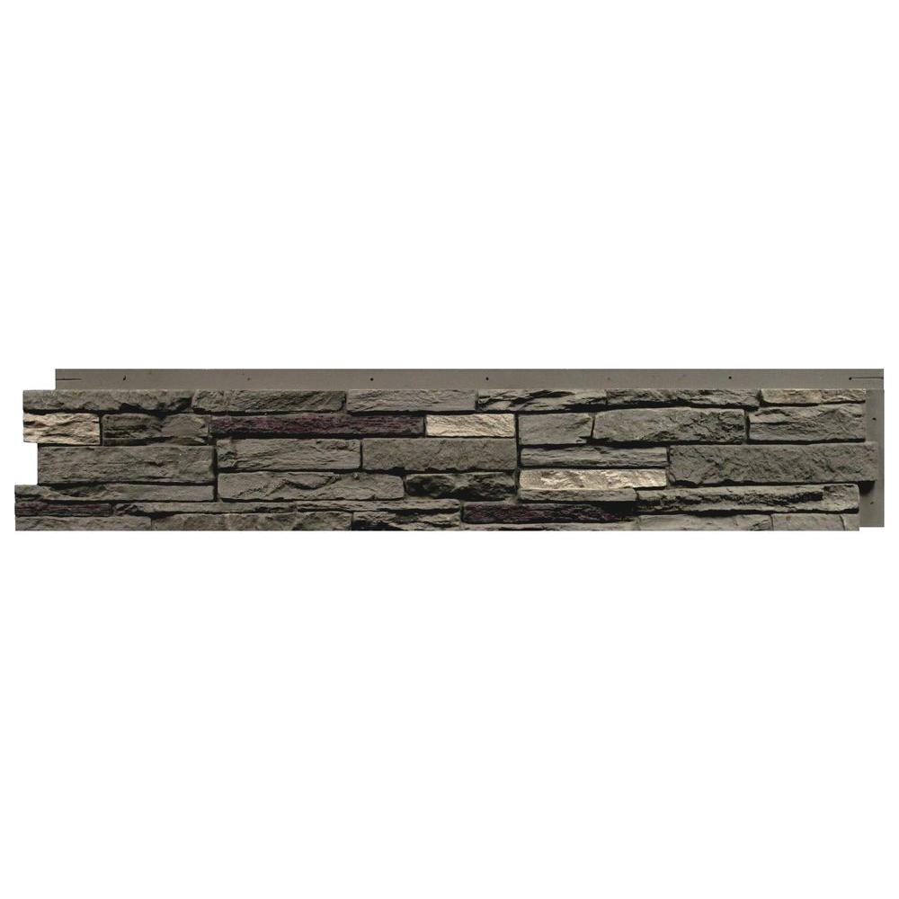 NextStone Slatestone Pewter 8.25 in. x 43 in. Faux Stone Siding Panel ...