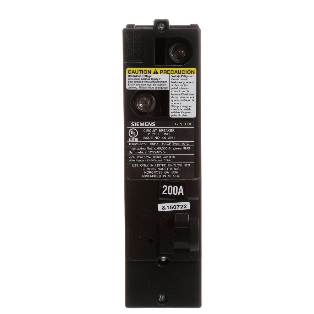 Siemens 200 Amp Multi-Family Main Breaker Type QS-QS2200HH - The Home Depot
