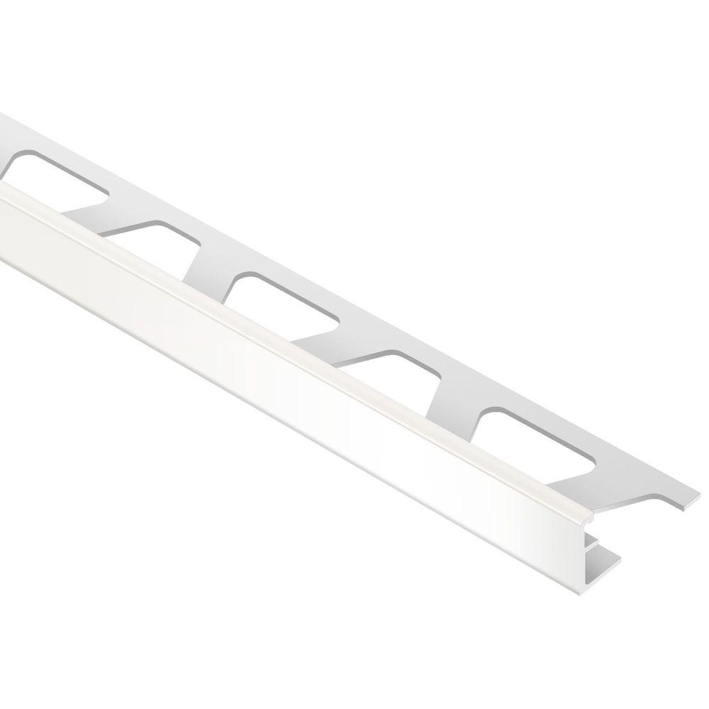 Schluter Rondec White Color-Coated Aluminum 3/8 in. x 8 ft. 2-1/2 in ...