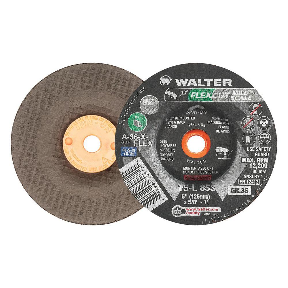 WALTER SURFACE TECHNOLOGIES Flexcut 5 in. x 5/8-11 in. Arbor GR36 ...