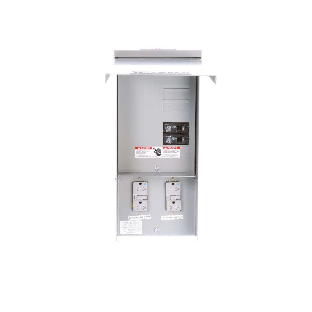 Talon Temporary Power Outlet Panel with Two 20 Amp Duplex Receptacles ...