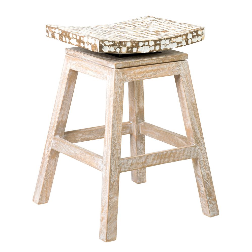 East At Main Carnation Coconut Shell 24 in. White Counter Stool-TT-JV ...