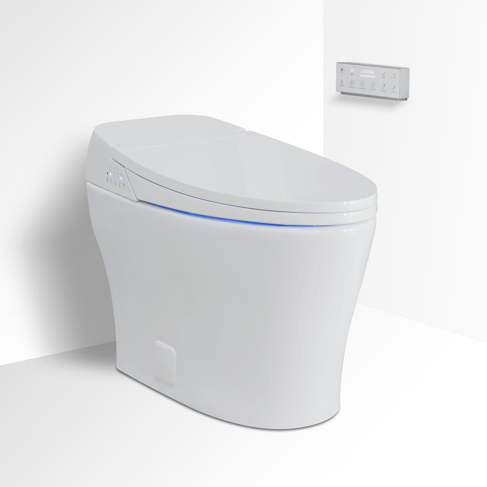 Icera Muse iWash 1-Piece 1.28 GPF Single Flush Elongated Toilet and ...
