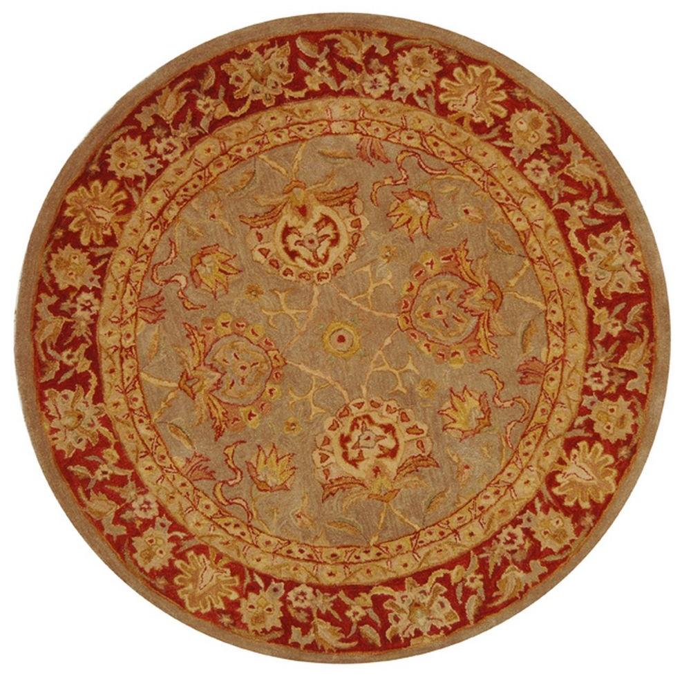 Safavieh Anatolia Grey/Red 4 ft. x 4 ft. Round Area Rug-AN529A-4R - The ...