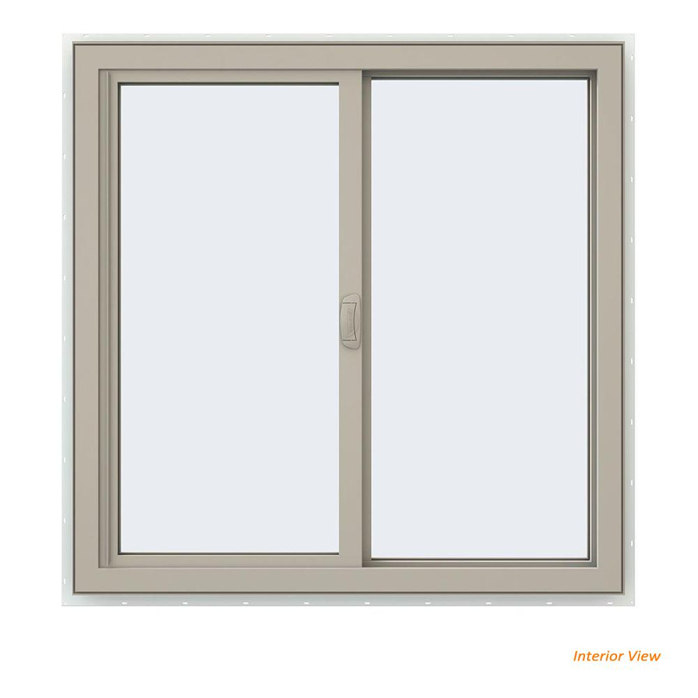 JELD-WEN 35.5 in. x 35.5 in. V-4500 Series Desert Sand Vinyl Right ...