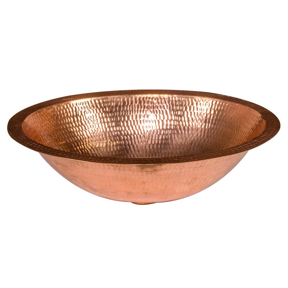 Premier Copper Products Under Counter Oval Hammered Copper 17 in ...