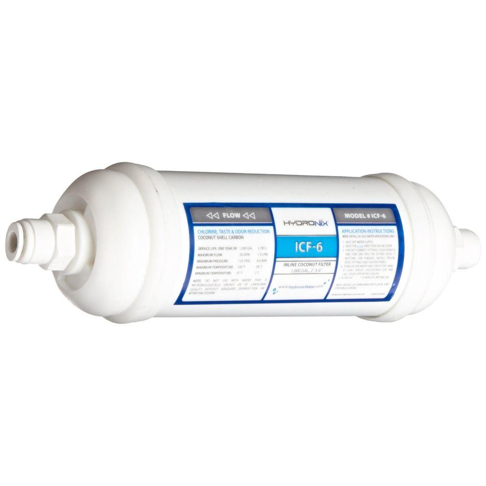 HYDRONIX ICF-6Q 2 in. x 6 in. Quick Connect Inline Coconut Filter ...