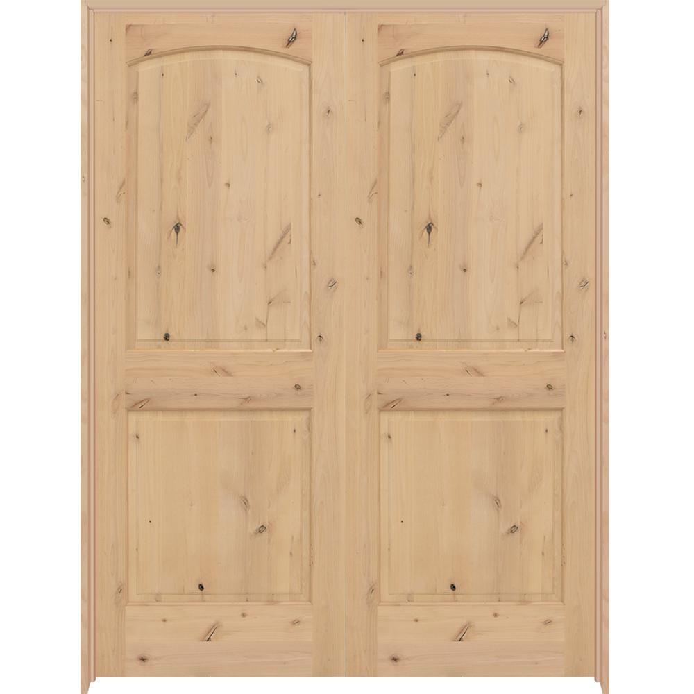 Steves & Sons 60 in. x 80 in. Universal 2P Round Top Unfinished Knotty ...
