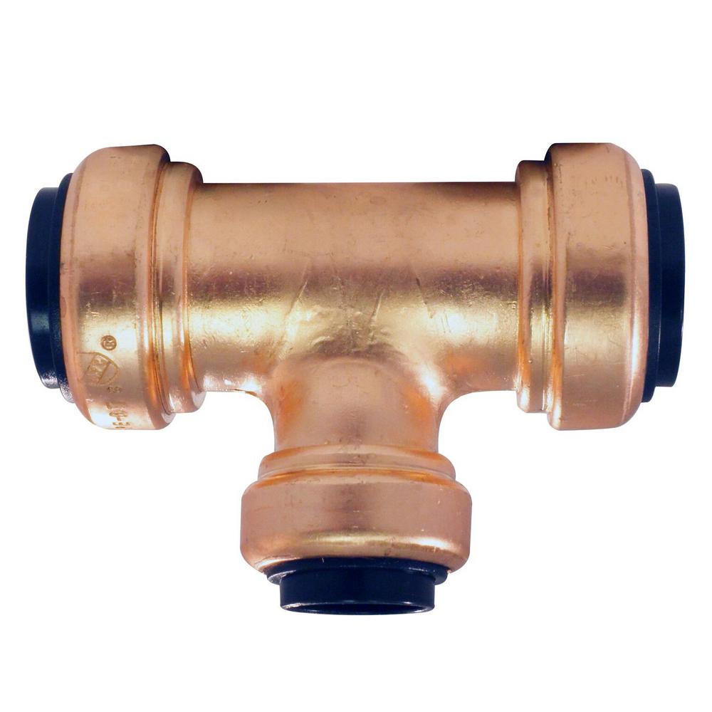 Tectite 3/4 in. x 3/4 in. x 1/2 in. Copper Push-to-Connect Reducer Tee-ACPT343412 - The Home Depot