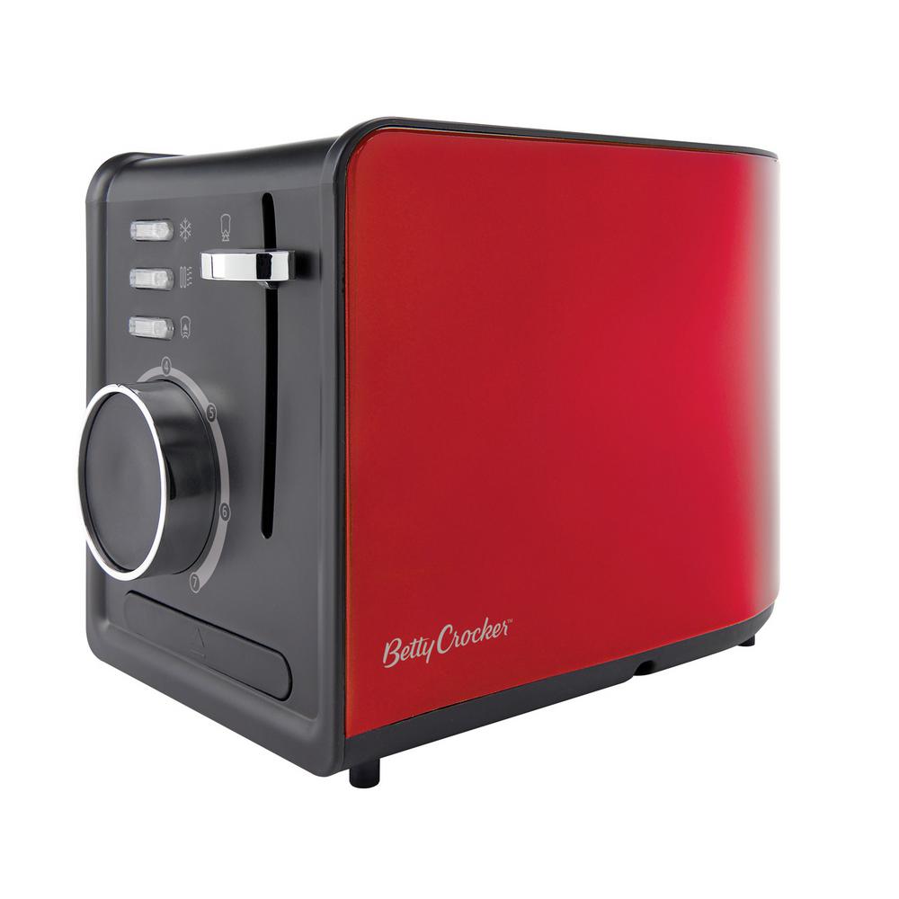 Betty Crocker 2-Slice Red Toaster-BR-603 - The Home Depot