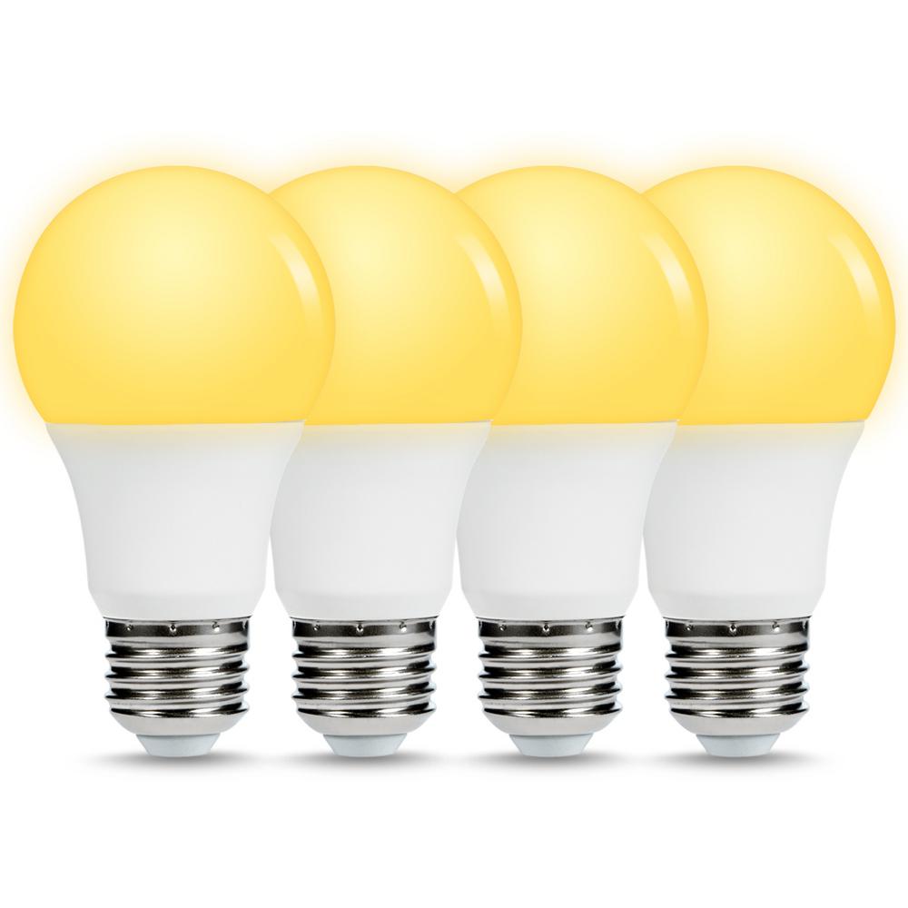 YANSUN 60-Watt Equivalent 9-Watt A19 LED Bug Light Bulb E26 Base in ... YANSUN 60-Watt Equivalent 9-Watt A19 LED Bug Light Bulb E26 Base in ...