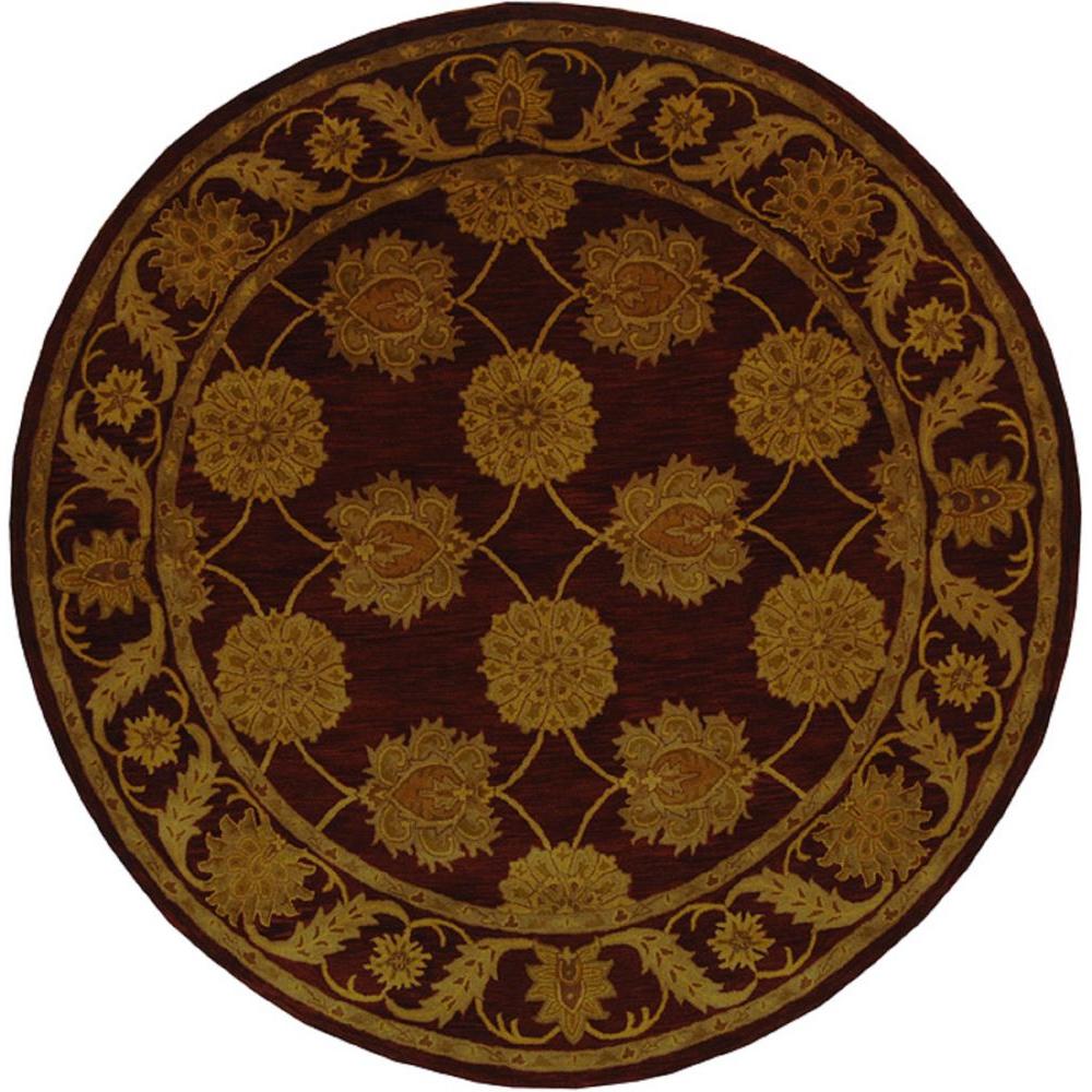 Safavieh Heritage Maroon 8 ft. x 8 ft. Round Area Rug-HG314B-8R - The ...