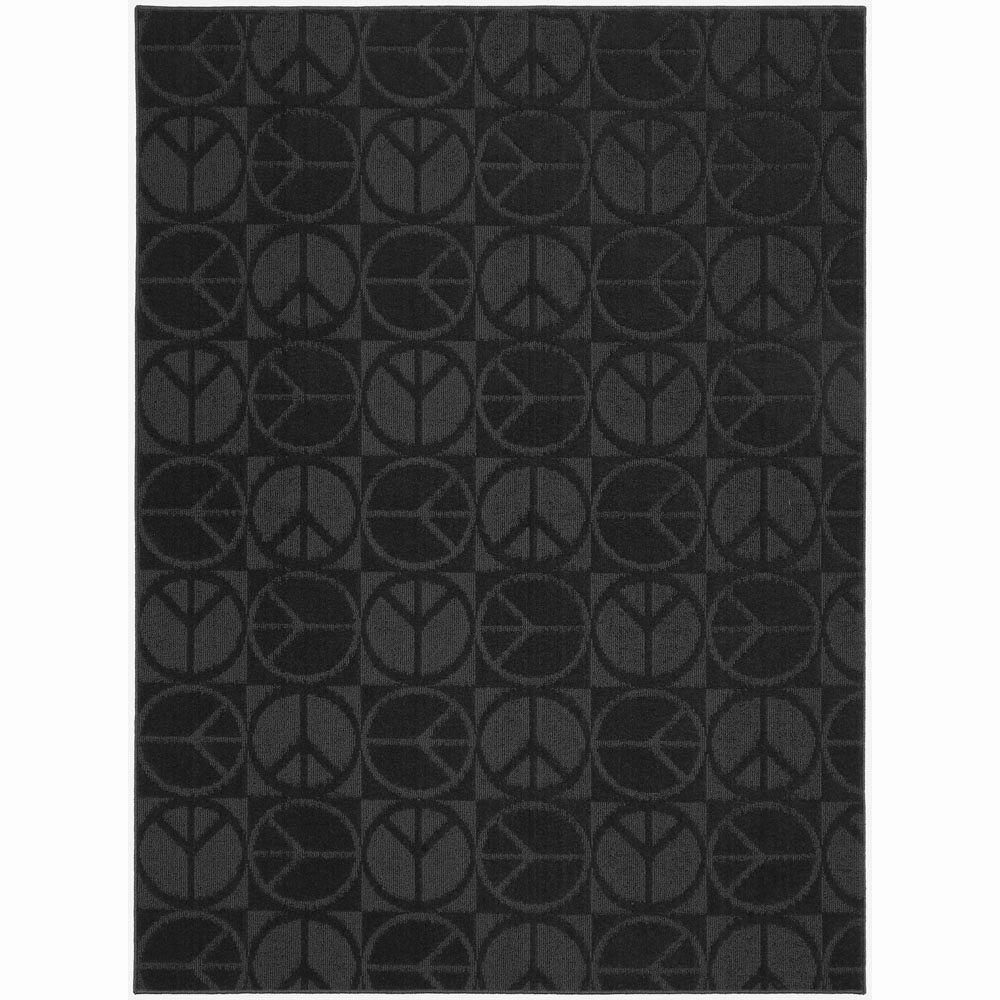 Garland Rug Large Peace Black 8 ft. x 10 ft. Area Rug-CL-17-RA-7696-15 ...