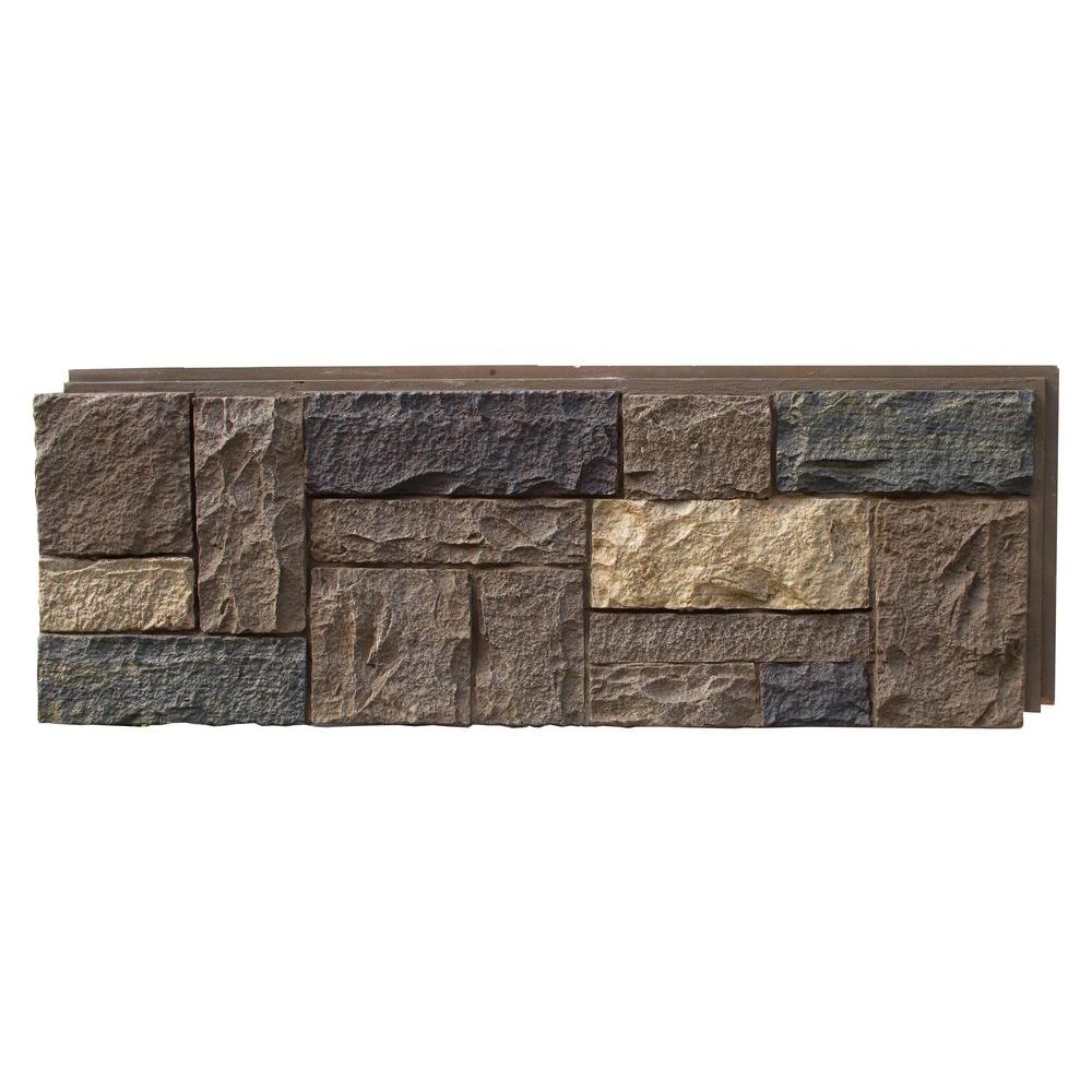 NextStone Stacked Stone Bedford Charcoal 13.25 in. x 46.5 in. Faux ...