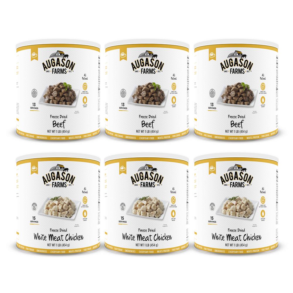 AUGASON FARMS Augason Farms Freeze Dried Meat Variety 6 Pack-5-07024 ...