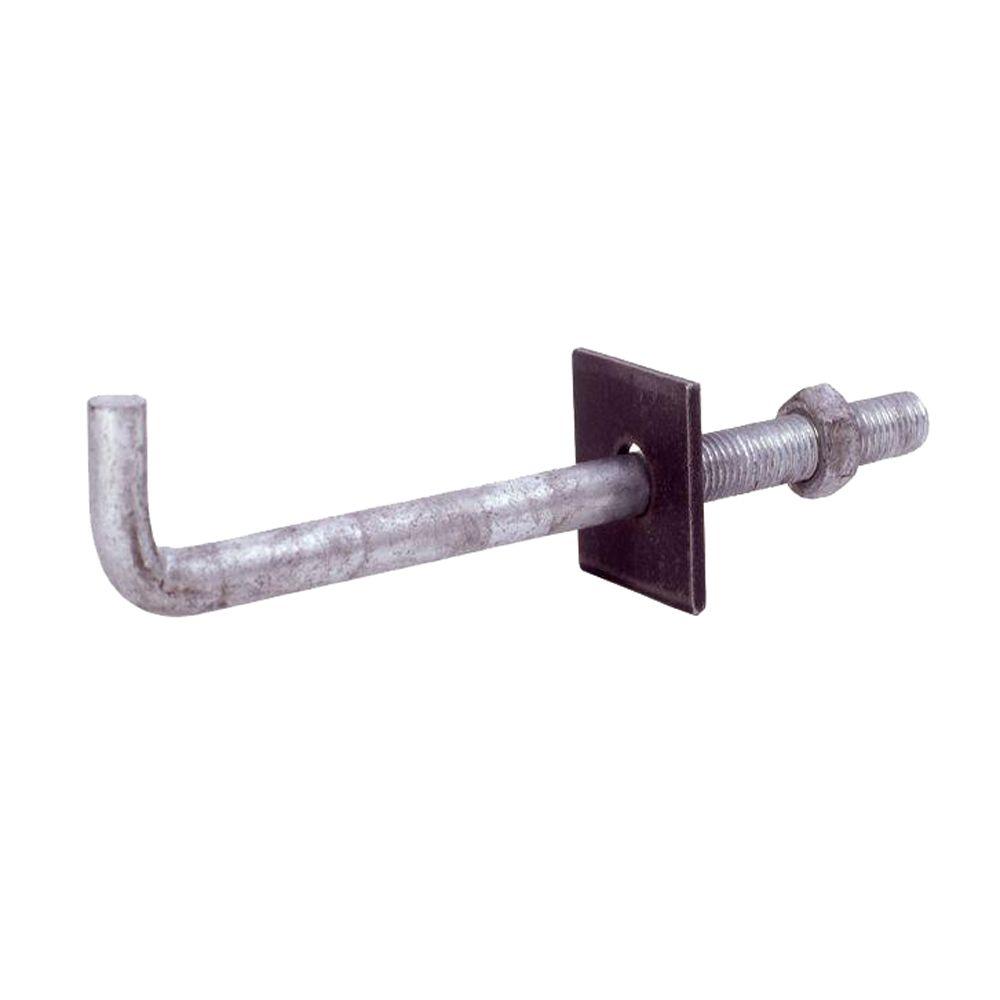Grip-Rite 1/2 in. x 12 in. Anchor Bolts with Nuts and 3 in. x 3 in. x 1 ...