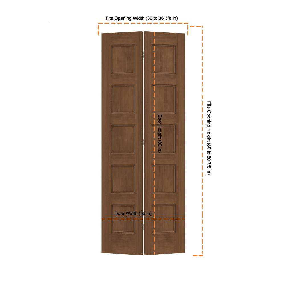 JELD-WEN 36 in. x 80 in. Conmore Hazelnut Stain Smooth Hollow Core ...