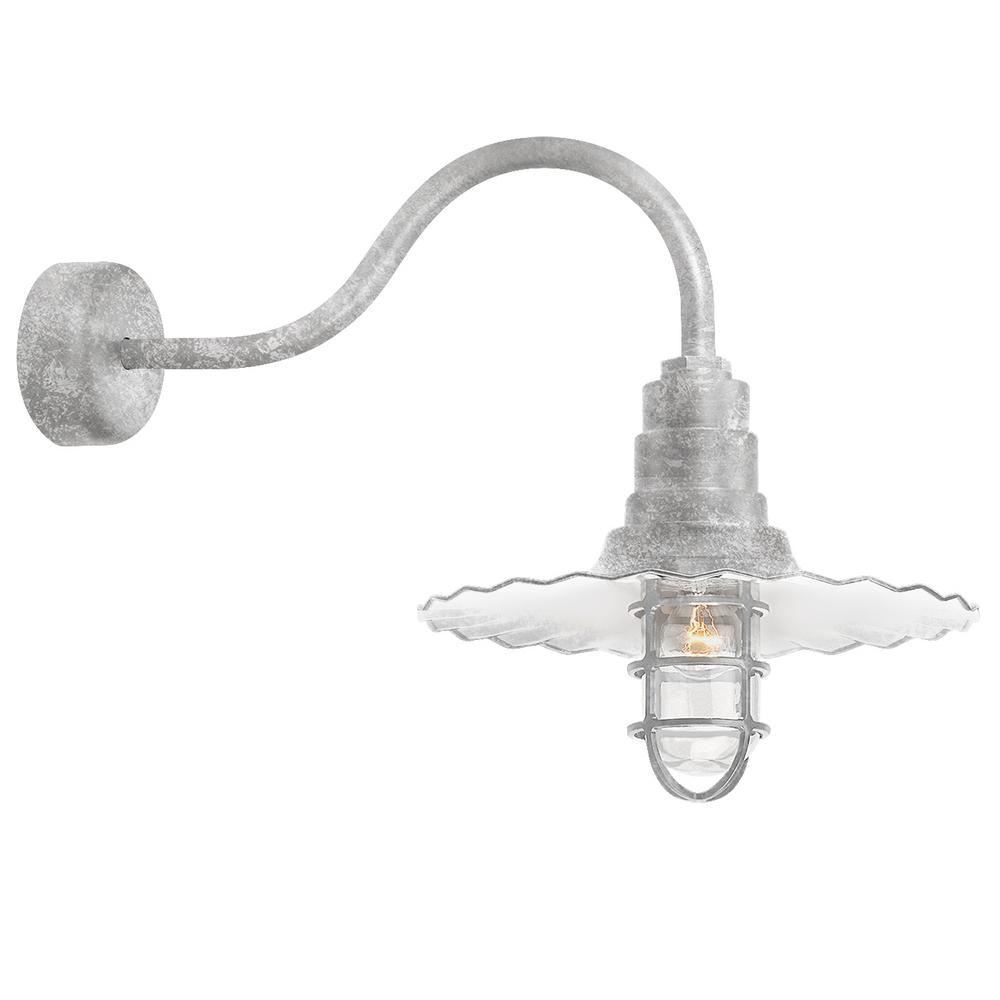 Troy RLM Radial Wave 16 in. Shade 23 in. Arm 1-Light Galvanized Clear ...