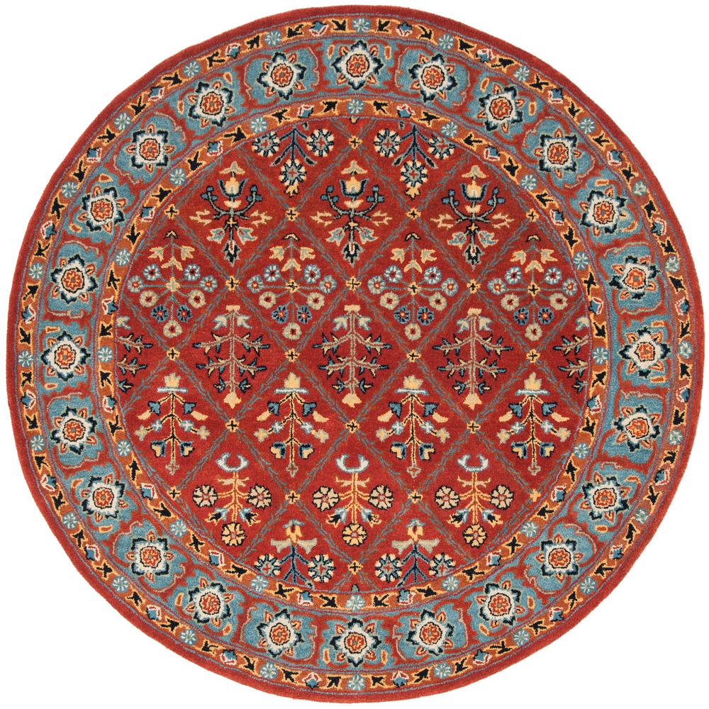 Safavieh Heritage Red/Blue 6 ft. x 6 ft. Round Area Rug-HG738Q-6R - The ...