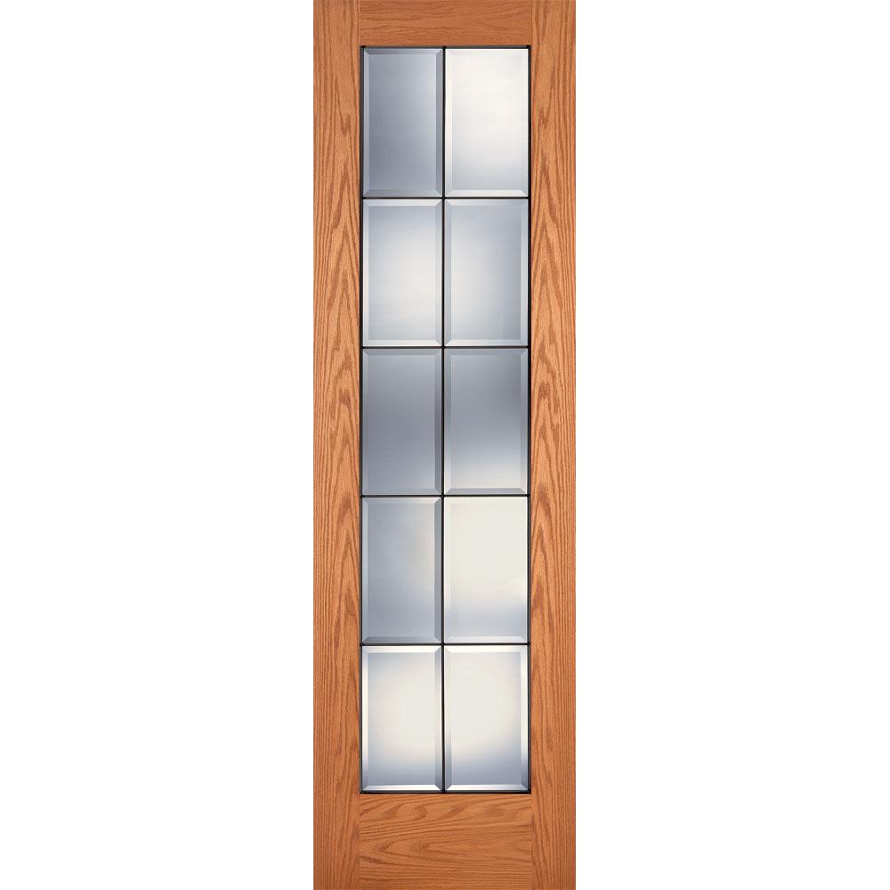 Feather River Doors 24 in. x 80 in. 10 Lite Unfinished Oak Clear Bevel ...