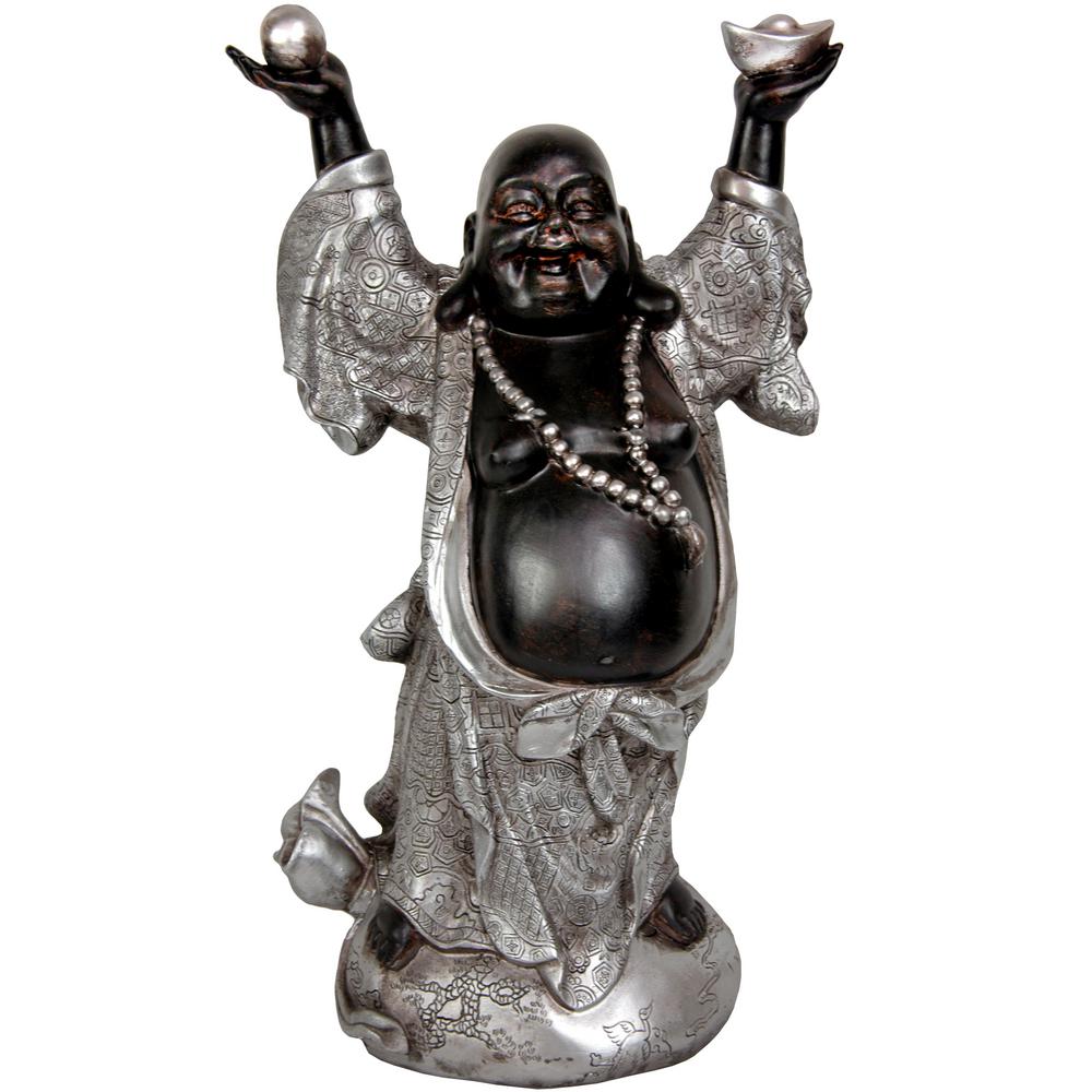 Oriental Furniture 17 in. Standing Prosperity Buddha Decorative Statue ...