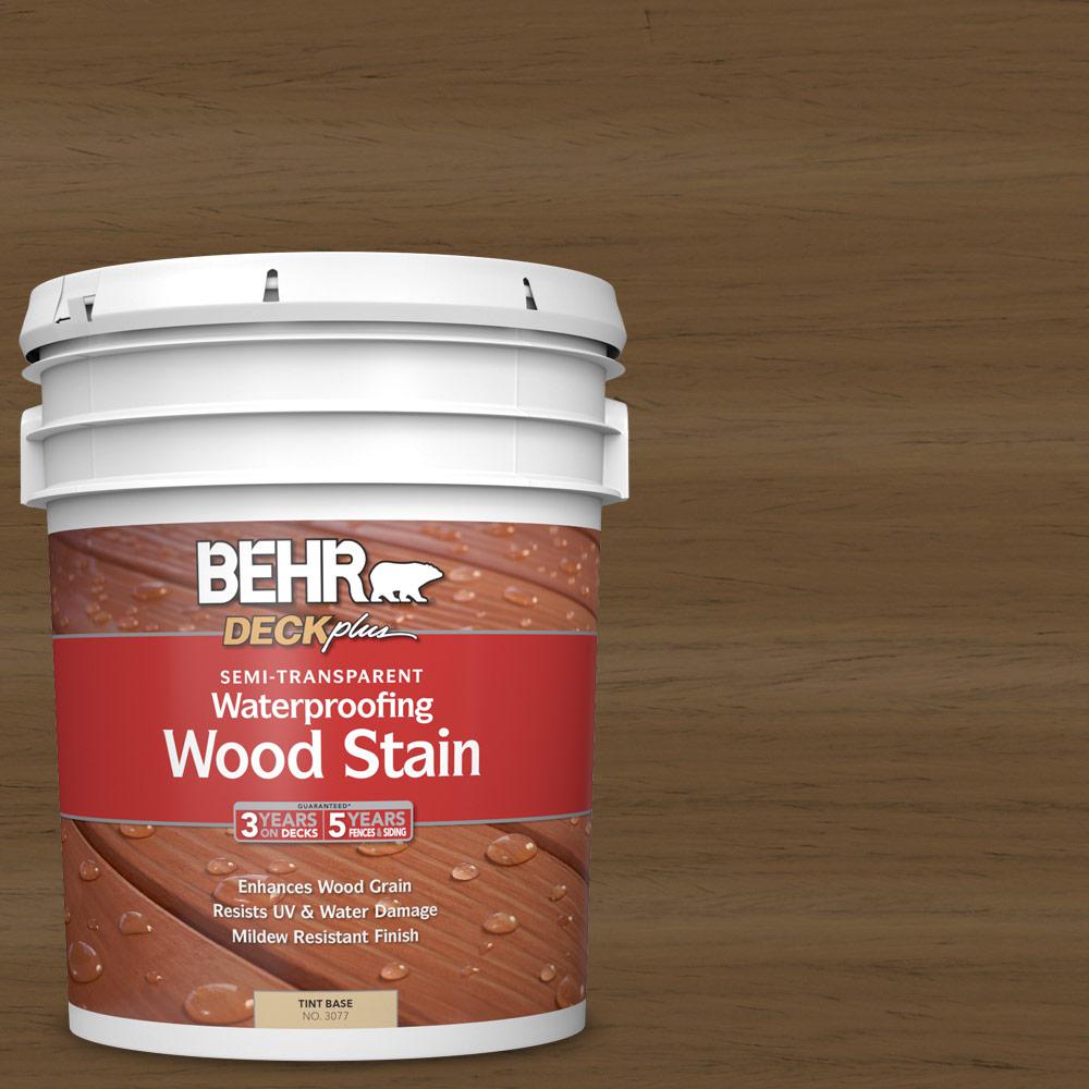 BEHR DECKplus 5 gal. #ST-109 Wrangler Brown Semi-Transparent ...