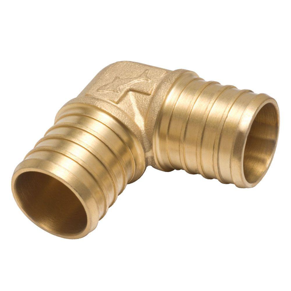 SharkBite 1 In Brass PEX Barb 90 Degree Elbow UC260LFA The Home Depot