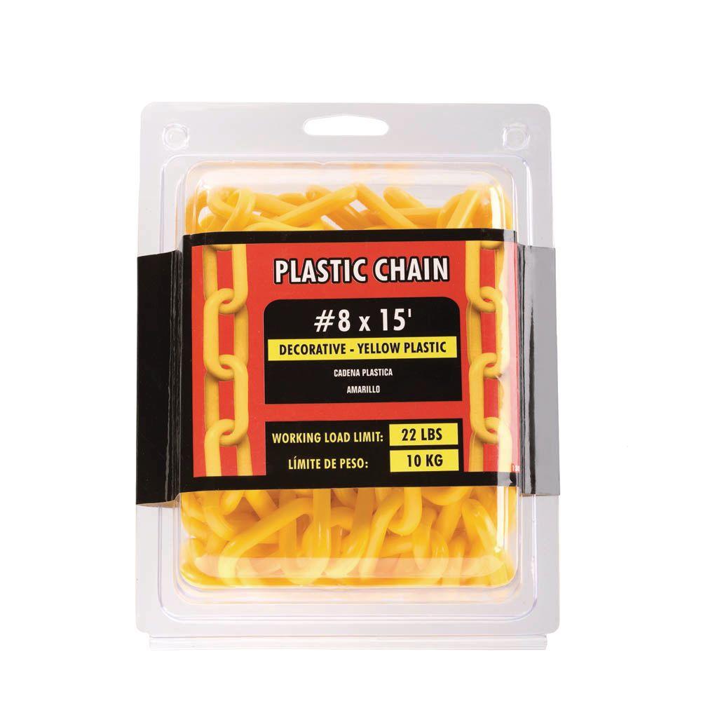 Everbilt #8 x 15 ft. Yellow Plastic Chain-13010 - The Home Depot