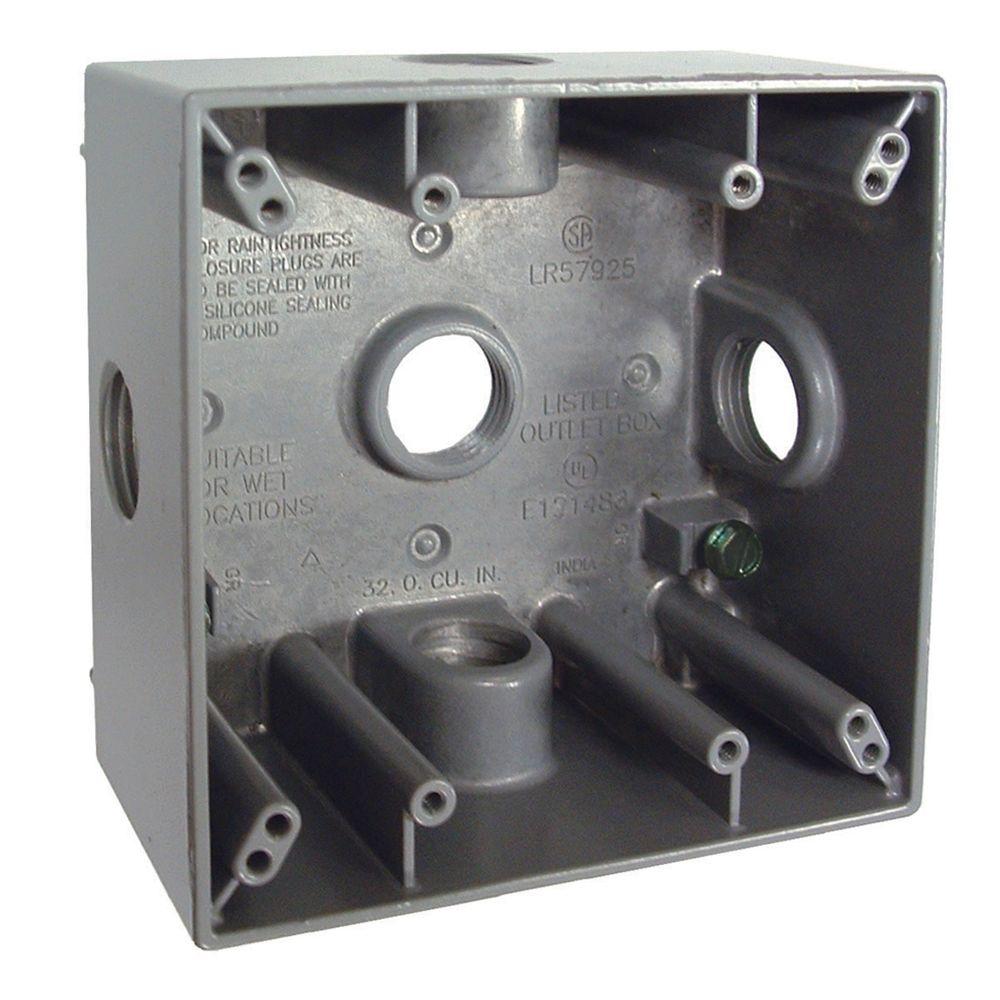 BELL 2-Gang Weatherproof Box with Five 3/4 in. Outlets-5342-0 - The ...