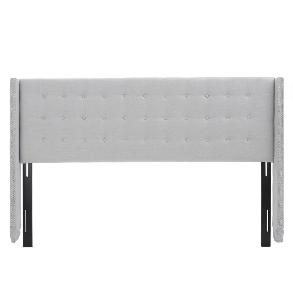 Noble House Elinor Charcoal Grey King Headboard 70942 - The Home Depot
