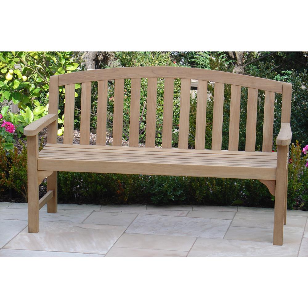 Teak - Outdoor Benches - Patio Chairs - The Home Depot