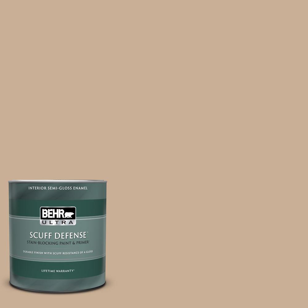BEHR ULTRA 1 qt. #280E-2 Arabian Sands Extra Durable Semi-Gloss Enamel ...