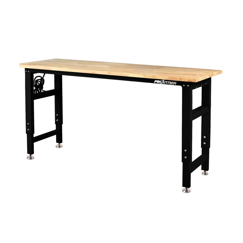 Frontier 60 in. Adjustable Height Wood Top Workbench-CT-5FT - The Home ...