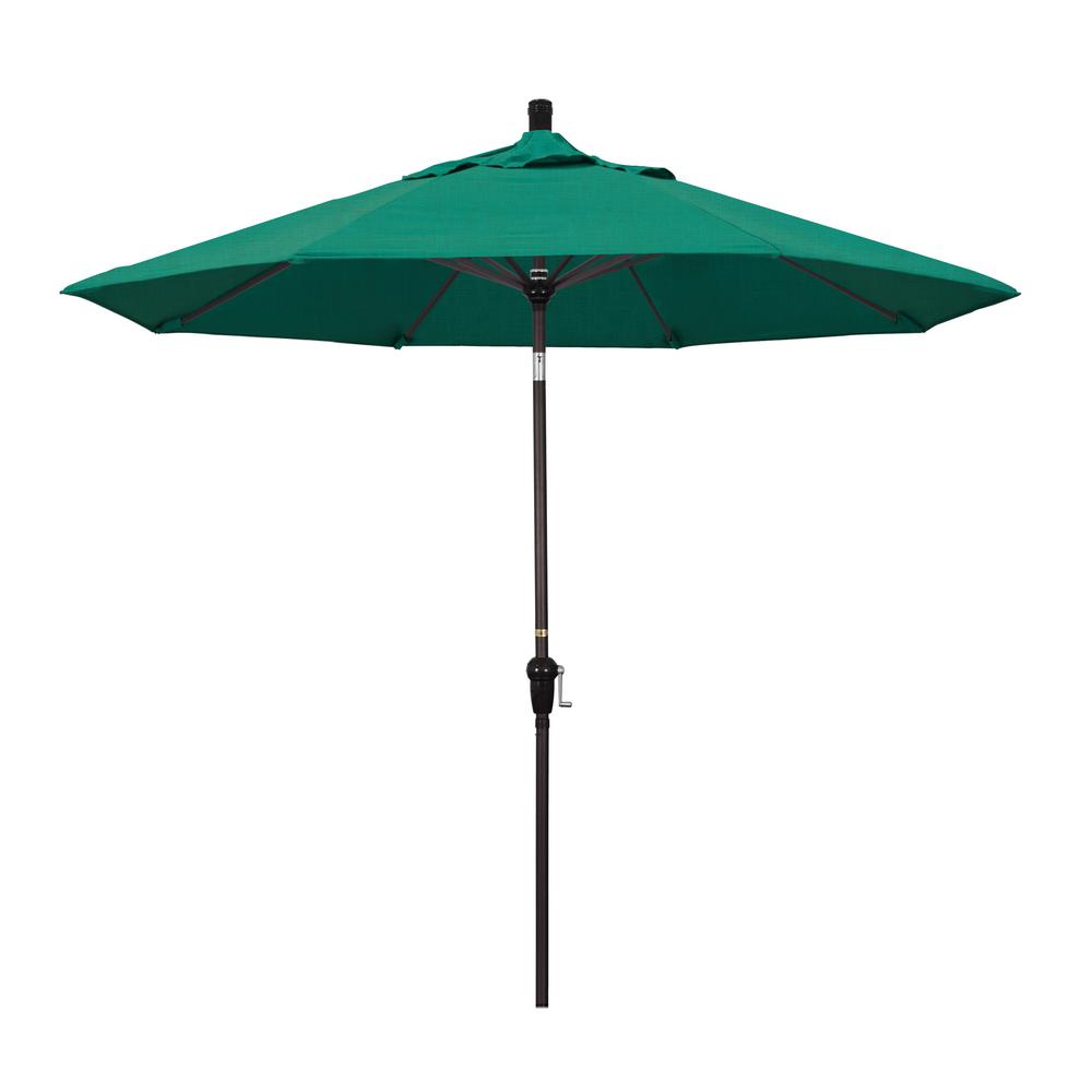 California Umbrella 9 ft. Bronze Aluminum Market Auto-tilt Crank Lift ...