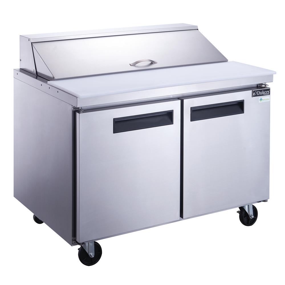 Dukers 46 in. W 11.4 cu. Ft. 2-Door Commercial Food Prep Table ...
