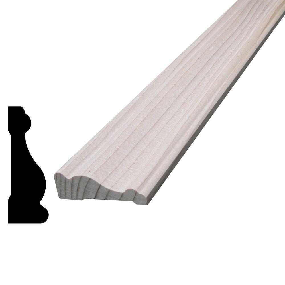Alexandria Moulding 1/2 in. x 1-1/2 in. x 96 in. Hemlock Wood Casing ...