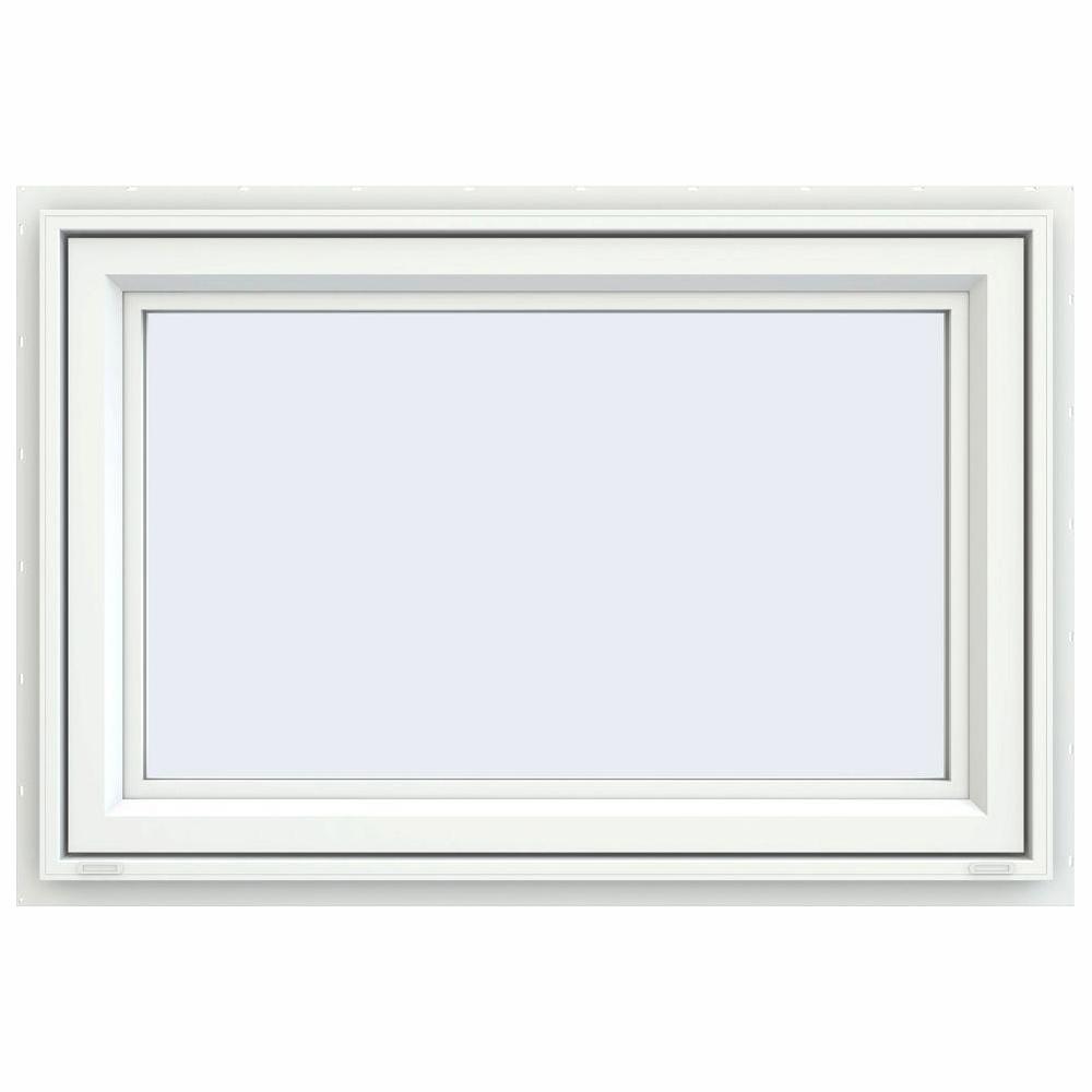 JELD-WEN 35.5 in. x 29.5 in. V-4500 Series White Vinyl Awning Window ...