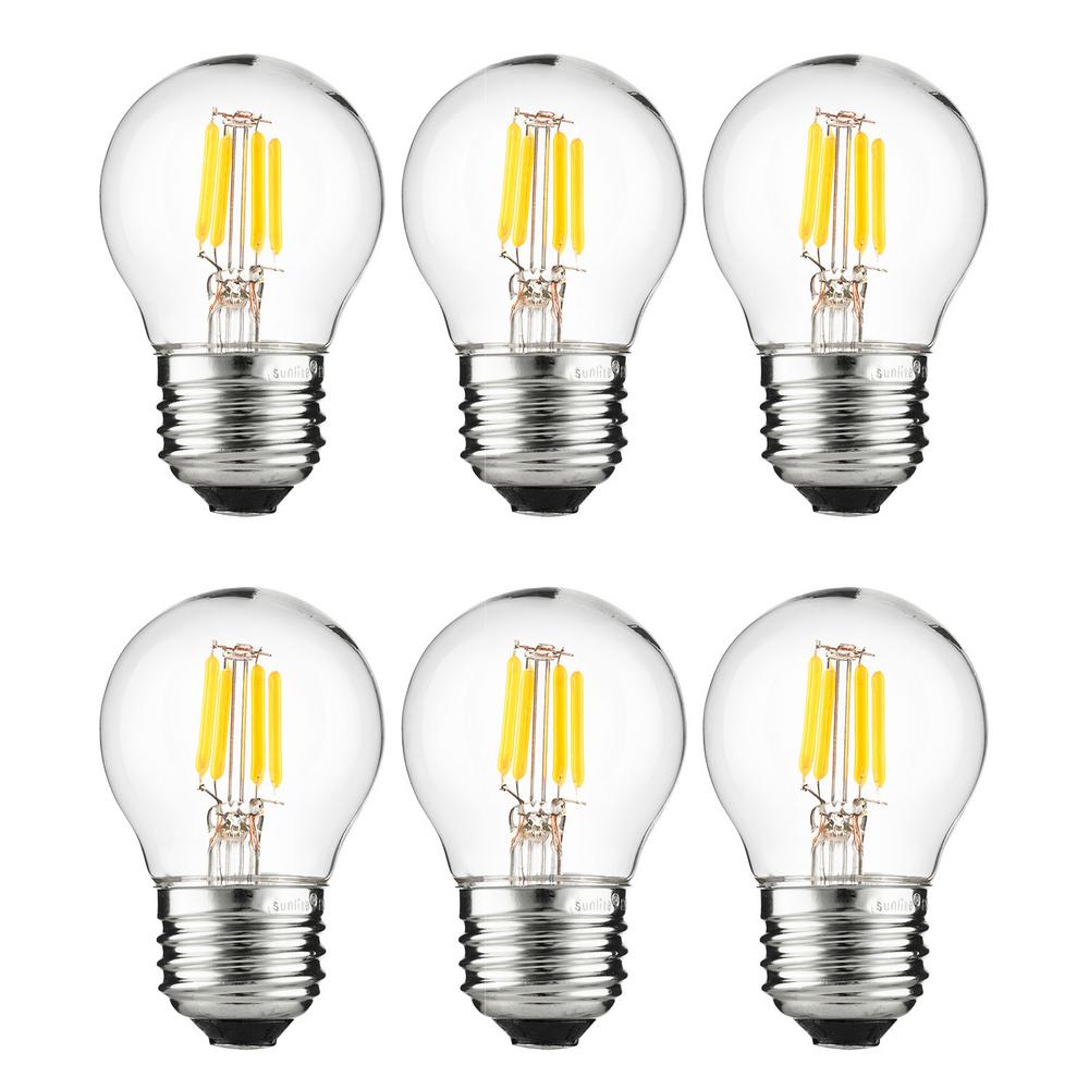Sunlite 25-Watt Equivalent G16 Clear Filament Dimmable E26 Medium Base ...